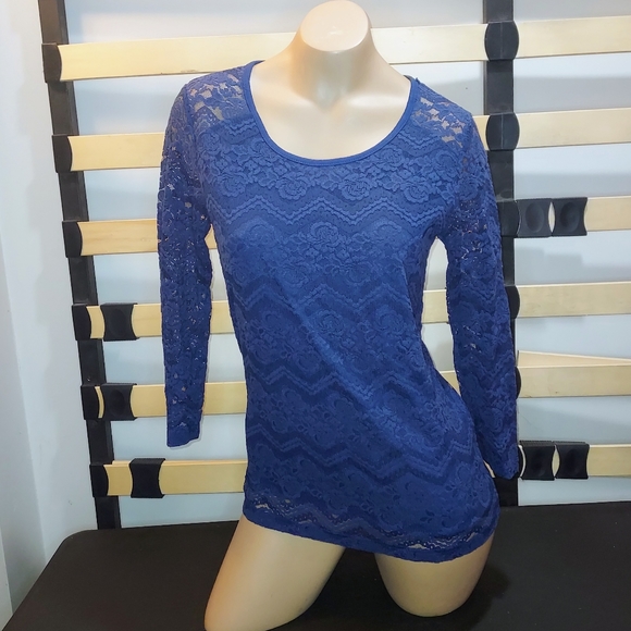 Atmosphere | Tops | Atmosphere Blue Lace Blouse | Poshmark